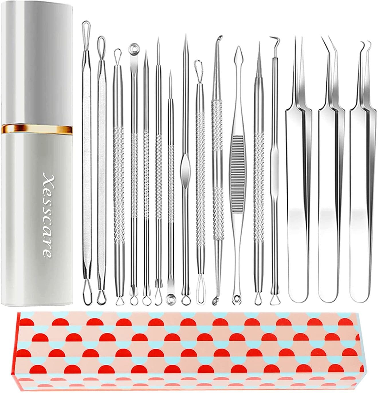 16 Pcs Blackhead Remover Tool, Comedone Extractor Acne Removal Kit ...
